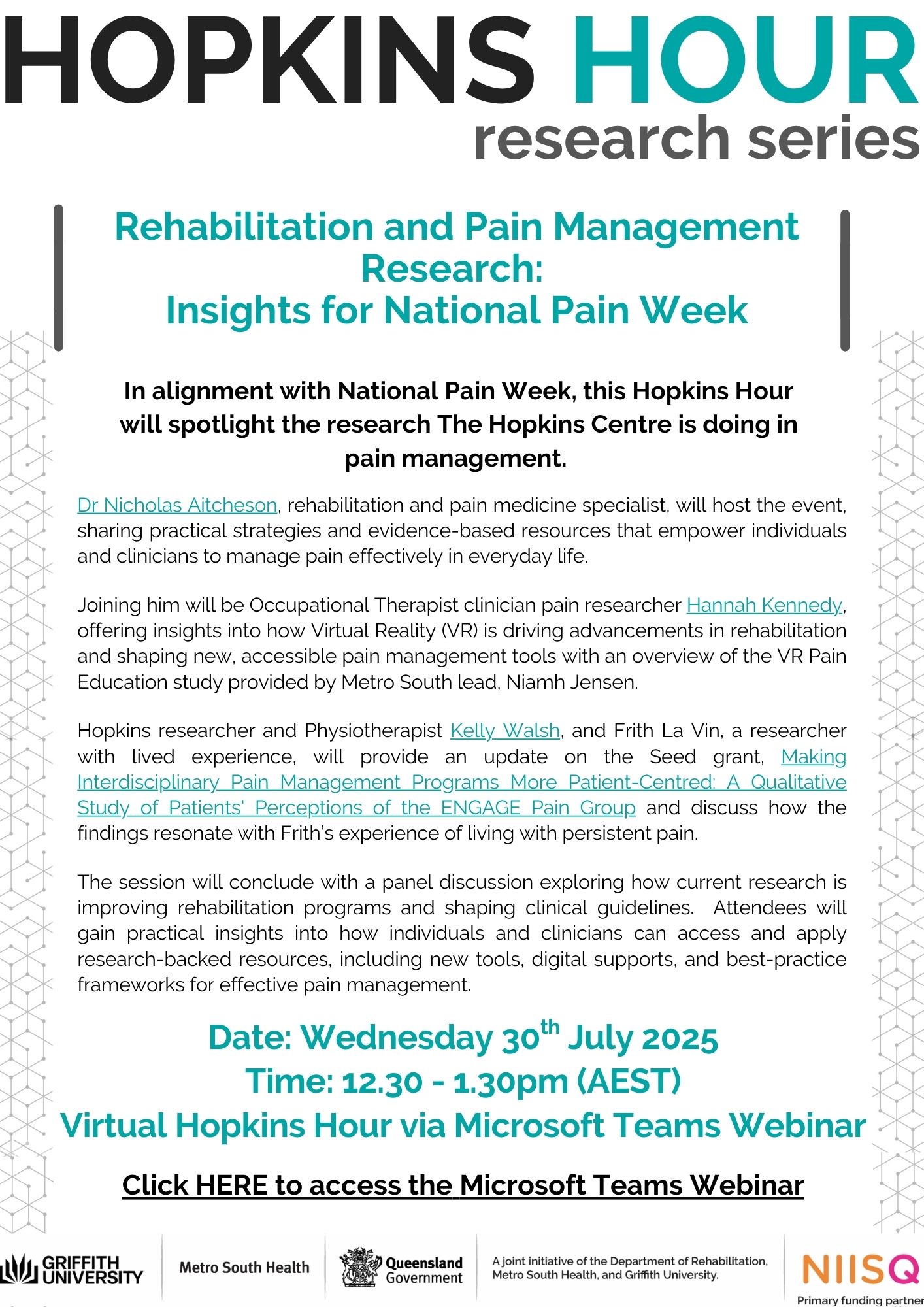 Hopkins Hour - Rehabilitation and Pain Management Research: Insights for National Pain Week ...